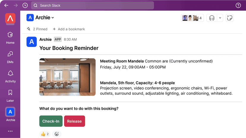 Meeting Room Booking System | Try Archie - Rated 4.9/5 on G2