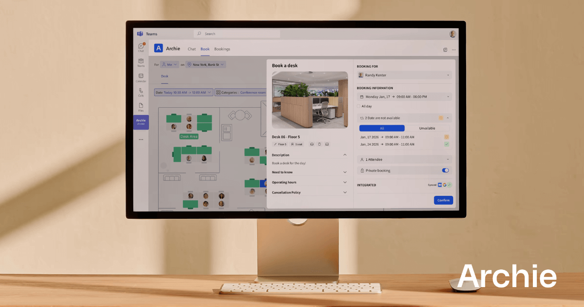 Best Microsoft Booking System for Desks & Rooms: Archie